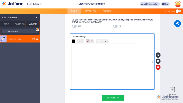 How to Add and Set Up the Draw on Image Widget on Your Form