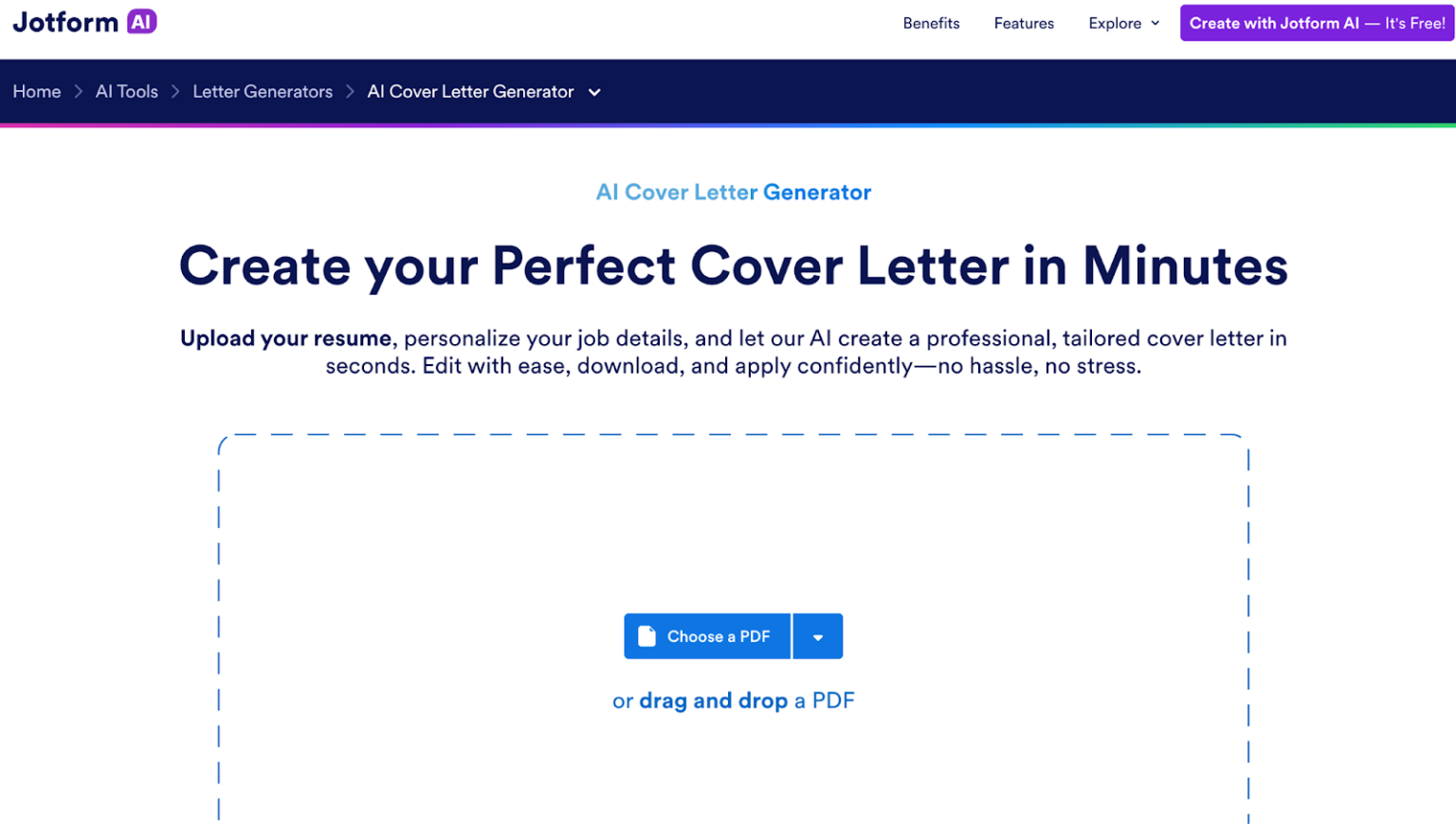 7 best AI cover letter generators in 2026 (Ranked) | Jotform Blog