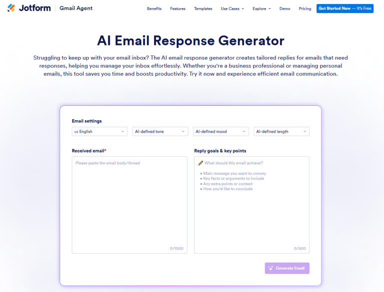 5 best AI email response generators in 2026 | The Jotform Blog