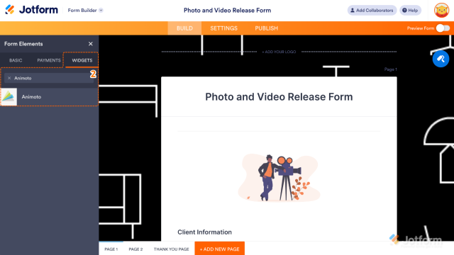 How to Add and Set Up the Animoto Widget on Your Form