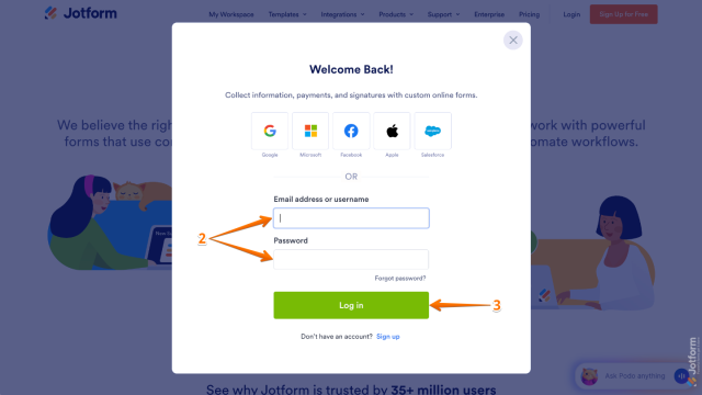 How to Log In to Jotform